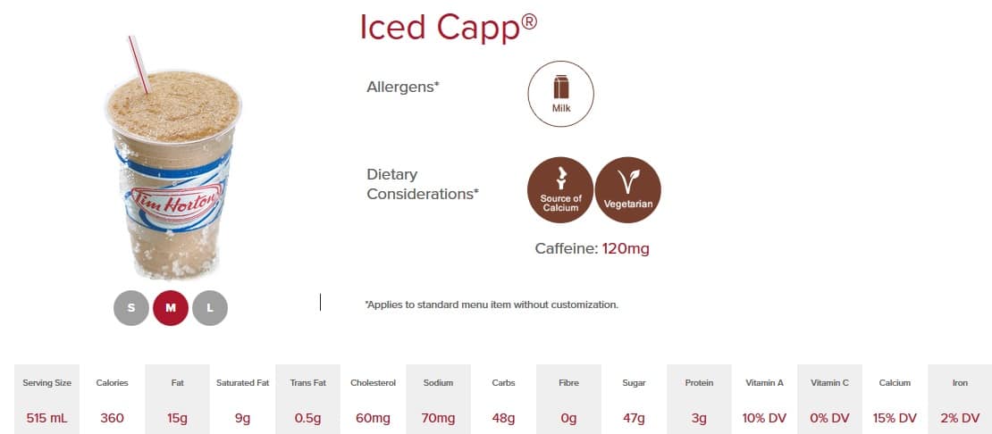 Tim Hortons Menu Offers & Nutrition