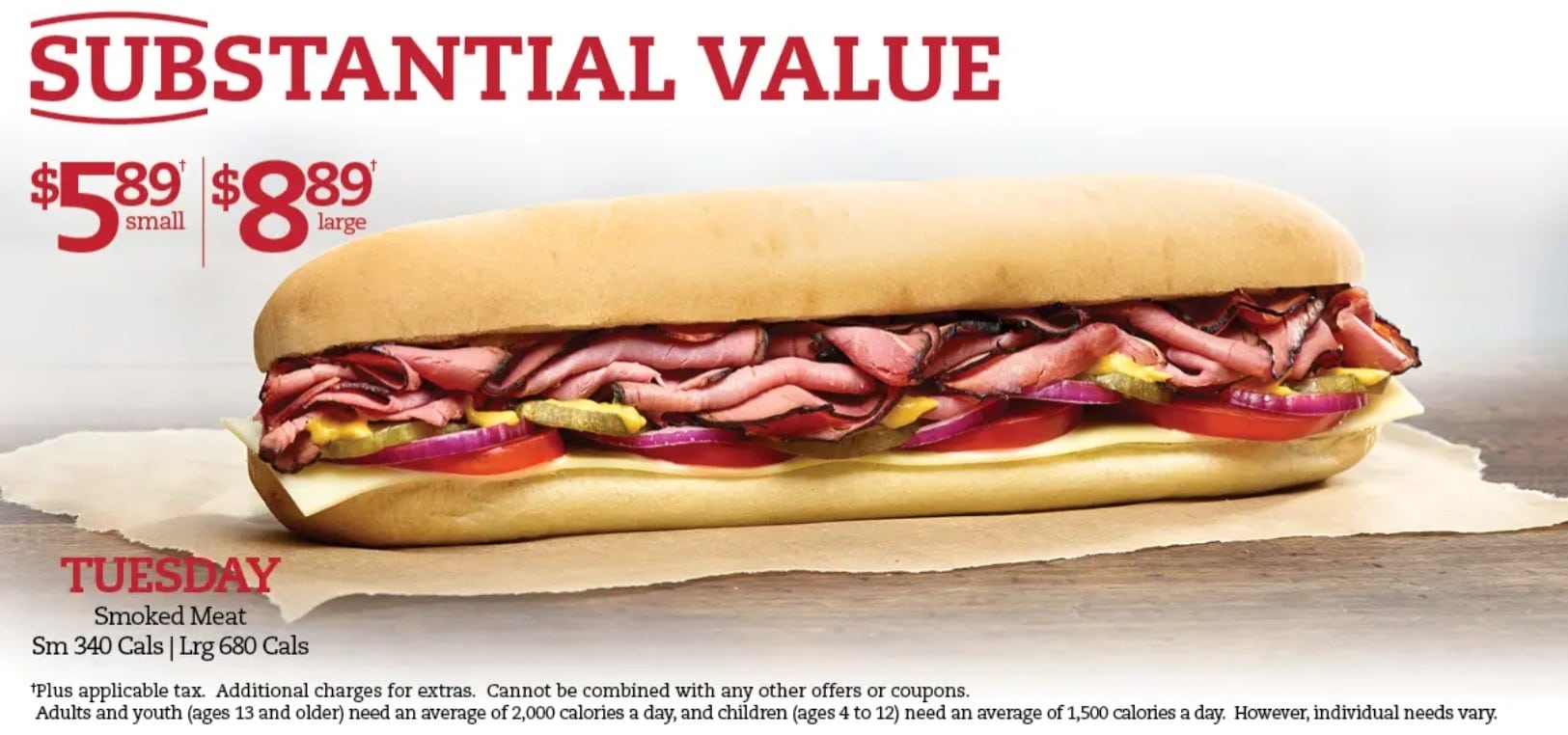 Mr. Sub Menu and Sub of the Day Deal in Canada