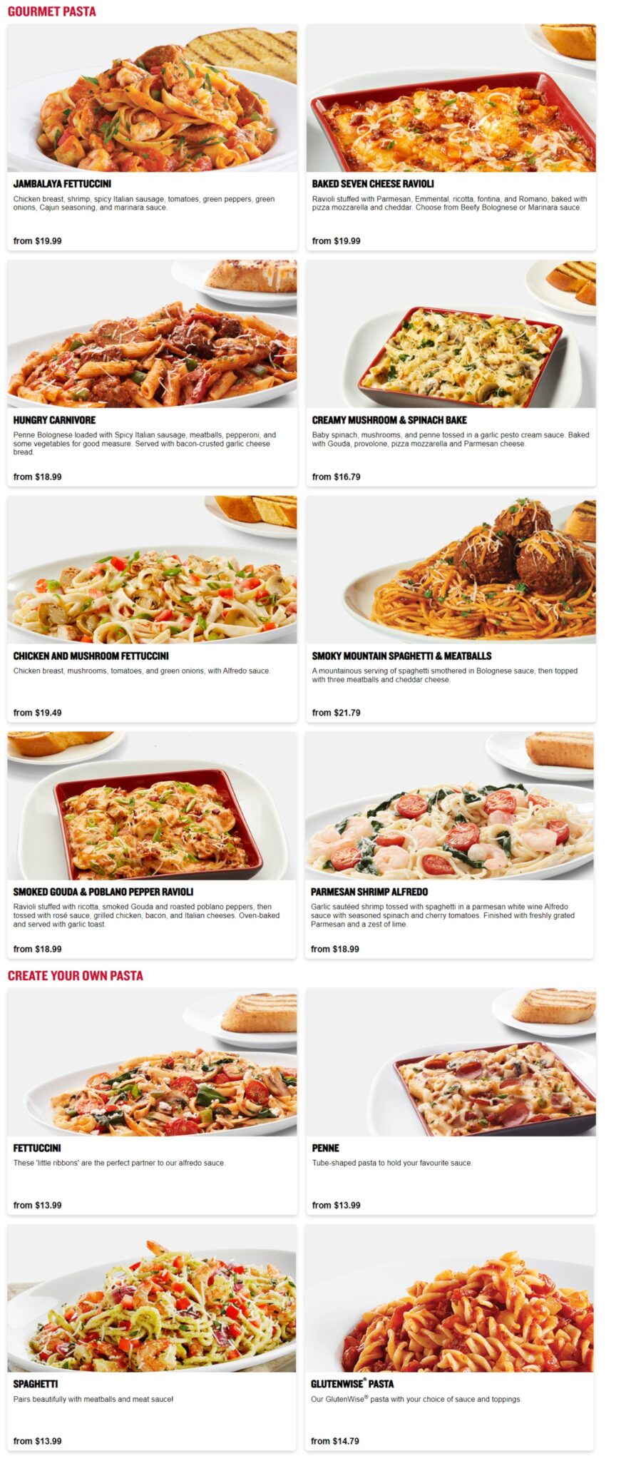 Boston Pizza Menu Prices Canada