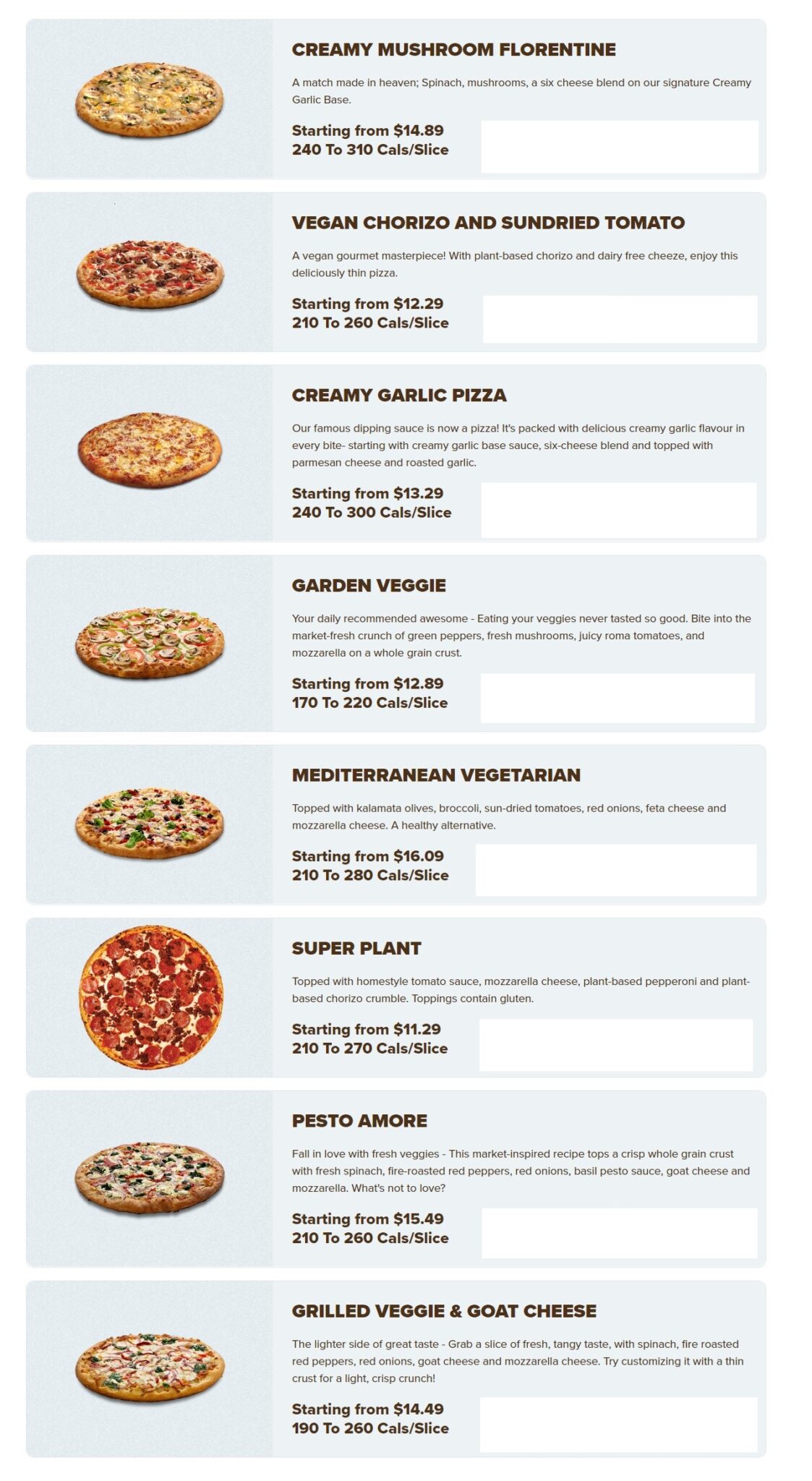 Pizza Pizza Menu Prices Canada
