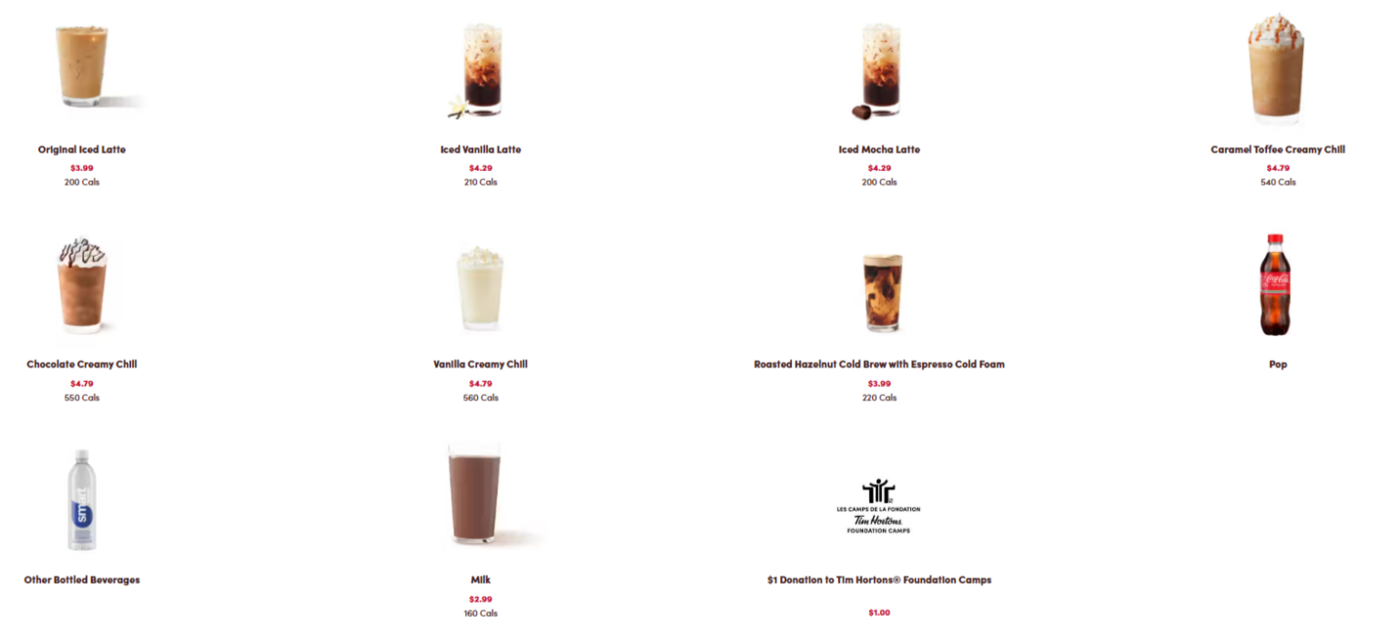 Tim Hortons Menu Prices Canada