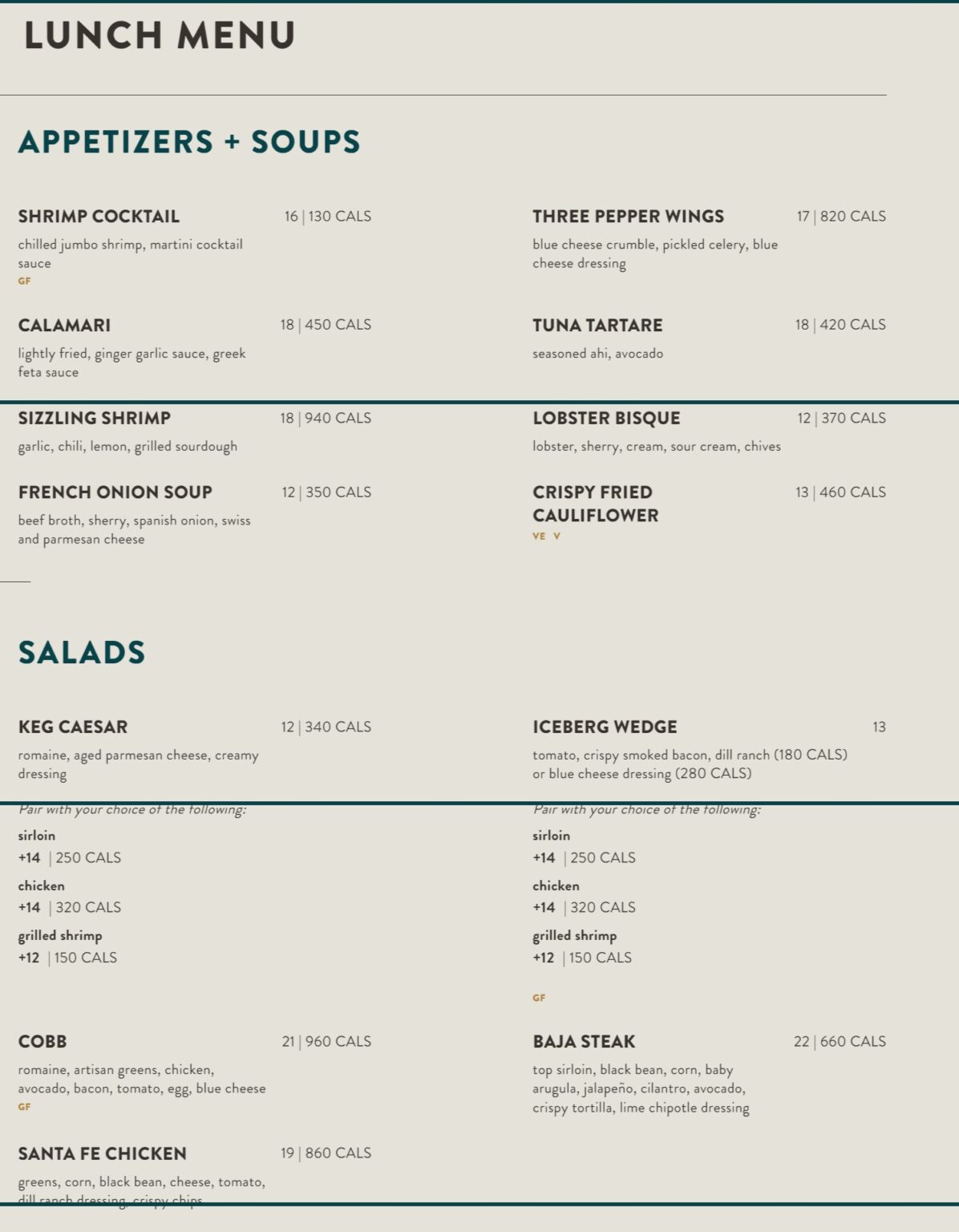 The Keg Menu Prices Canada