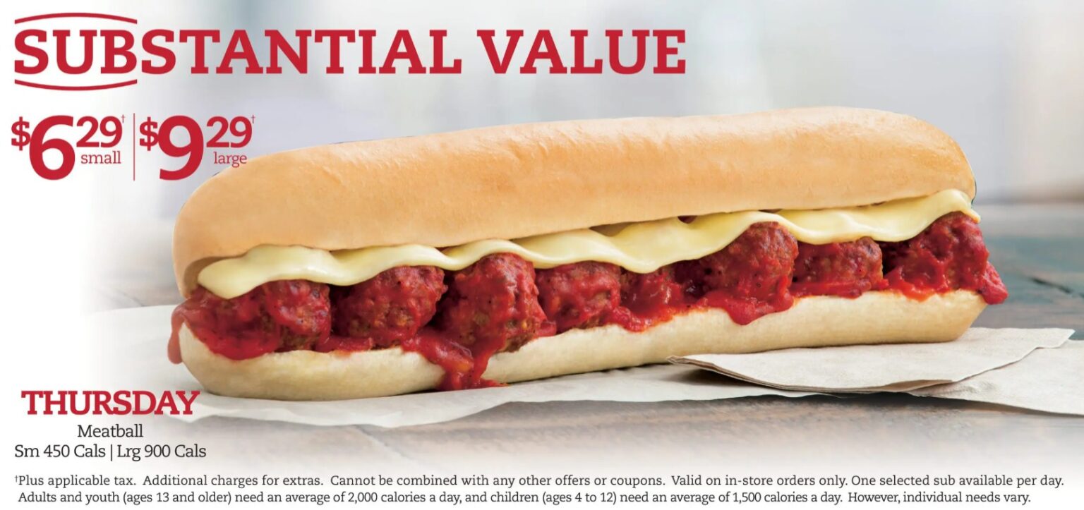 Mr. Sub Menu and Sub of the Day Deal in Canada