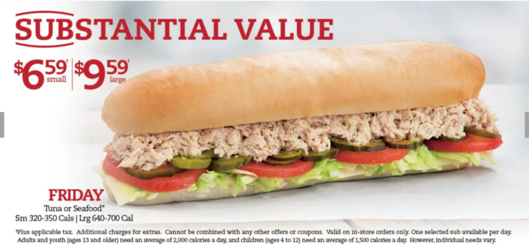 Mr. Sub Menu and Sub of the Day Deal in Canada