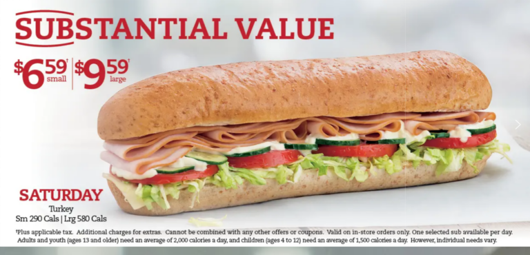 Mr. Sub Menu and Sub of the Day Deal in Canada