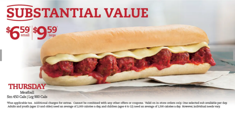Mr. Sub Menu and Sub of the Day Deal in Canada